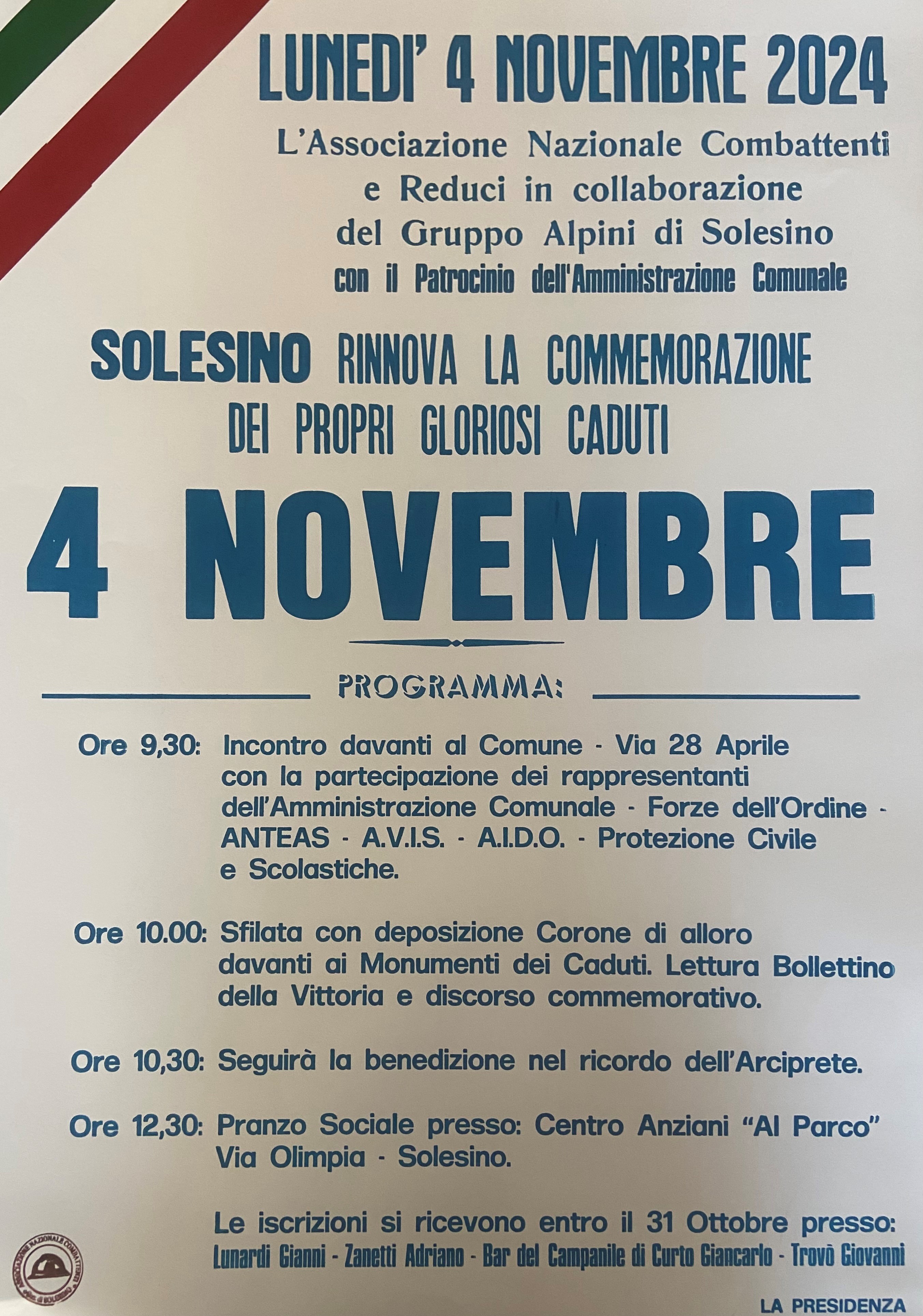 Comune di Solesino - 4 Novembre Festa dell'Unità nazionale e giornata ...